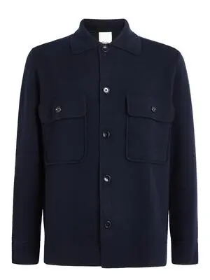 ALLUDE Virgin Wool-cashmere Overshirt Navy