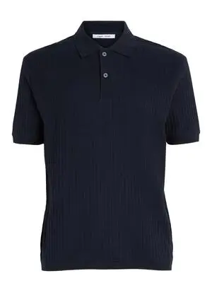 SAMSØE SAMSØE Organic Cotton Rib-kit Sajase Polo Shirt - Navy
