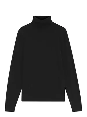 BOSS By Beckham Virgin Wool And Cashmere Turtleneck Sweater - Black