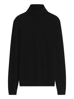 BOSS By Beckham Virgin Wool And Cashmere Turtleneck Sweater - Black