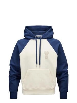 AMI Paris De Coeur Hoodie - White/blue