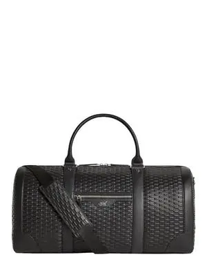 Kith Monogram Tumbled Leather Traveler Duffle Bag - Black