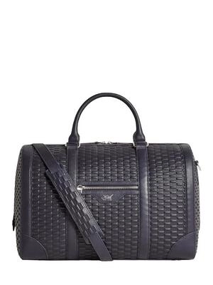 Kith Monogram Tumbled Leather Traveler Duffle Bag - Ink