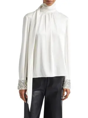 TOCCIN Veronica Embellished Cuff Blouse - Optic