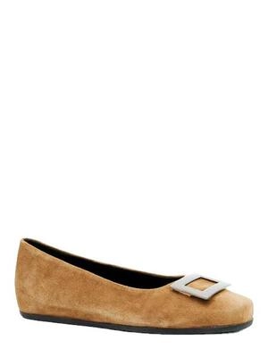 AMALFI BY RANGONI Sabino Suede Buckled Flat - Bamboo