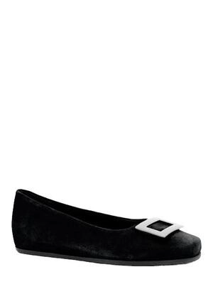 AMALFI BY RANGONI Sabino Suede Buckled Flat - Black