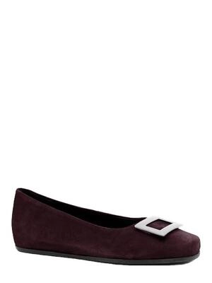 AMALFI BY RANGONI Sabino Suede Buckled Flat - Plum
