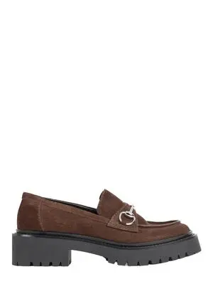 Gucci Suede Loafer With Horsebit And Lug Sole - Brown