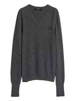 GUCCI Gucci Embroidered Cashmere V-Neck Sweater