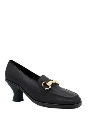 AMALFI BY RANGONI Bacchetta Leather Pump With Horsebit Detail - Black