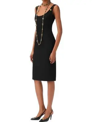 Versace Grain De Poudre Wool Minidress - Black