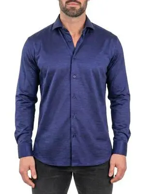 MACEOO Einstein Contemporary Fit Button-up Shirt - Blue