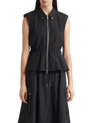 TOCCIN Lyra Zip Front Sleeveless Top - Jet