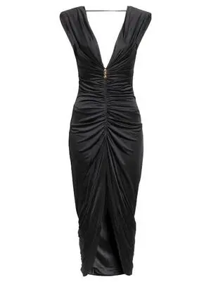 Versace Draped Liquid Jersey Gown - Black