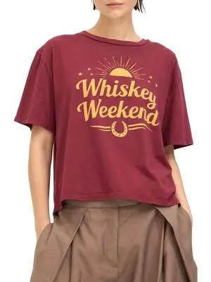 PROJECT SOCIAL T Whiskey Weekend Graphic T-shirt - Dark Cherry