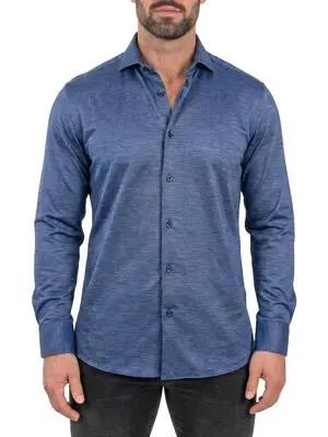 MACEOO Einstein Contemporary Fit Button-up Shirt - Blue