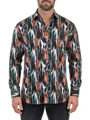 MACEOO Fibonacci Contemporary Fit Button-up Shirt - Black