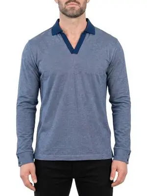 MACEOO Mister Long Sleeve Polo - Blue