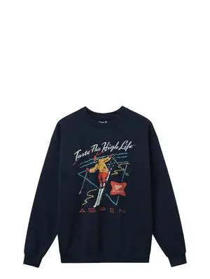 Junk Food Miller Taste The High Life Graphic Sweatshirt - Navy