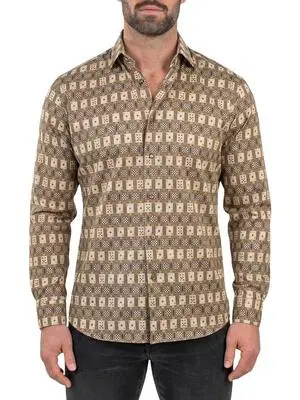 MACEOO Fibonacci Contemporary Fit Button-up Shirt - Green
