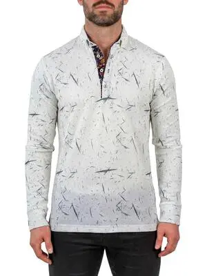 MACEOO Anima Long Sleeve Knit Polo - Grey