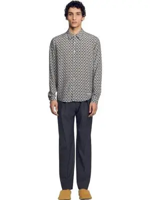 Sandro Chain Print Shirt Grey