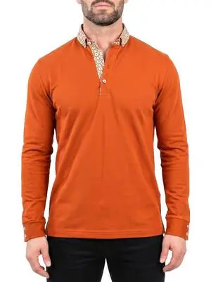 MACEOO Newton Ooohcotton Long Sleeve Polo Orange
