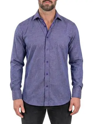 MACEOO Einstein Contemporary Fit Button-up Shirt - Blue