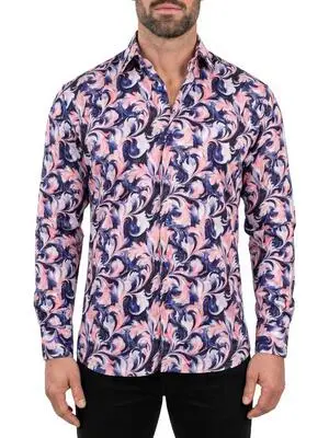 MACEOO Fibonacci Contemporary Fit Button-up Shirt - Blue