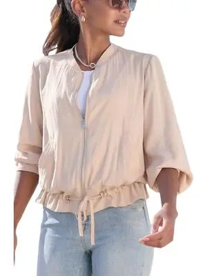 LASCANA LASCANA Zip-Up Drawstring Bomber Jacket