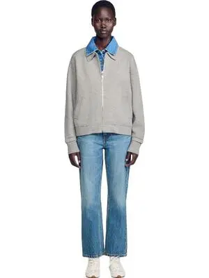 Sandro 2-in-1 Zip Cardigan - Grey