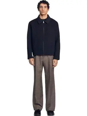 Sandro Double-faced Wool Zip-up Jacket - Black