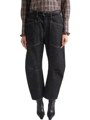 NILI LOTAN Shon Curved High Waist Jeans - Resin Rinse