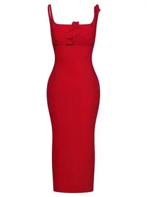 Jw Pei Ruffled Midi Dress - Red