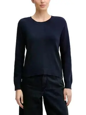 BENETTON Crewneck Sweater With Ribbed Edges - Blue