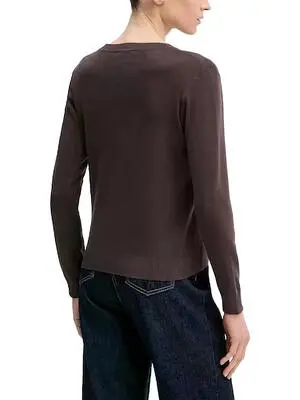 BENETTON Ribbed Crew Neck Sweater - Brown