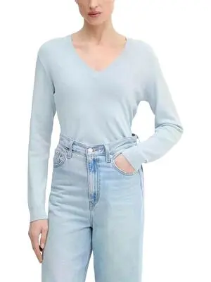 BENETTON Benetton V-Neck Ribbed Knit Sweater