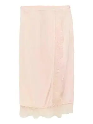 TWINSET Lace-trim Pleated Maxi Skirt - Pink