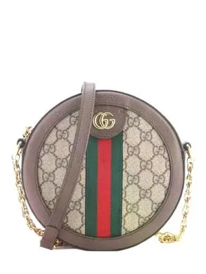GUCCI Gucci Ophidia Round Shoulder Bag GG Coated Canvas Mini Crossbody Bag