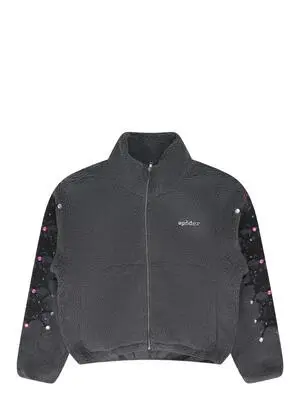 SP5DER Webstone Teddy Fleece Jacket With Crystal Embellishments - Grey