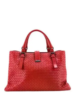 Bottega Veneta Bottega Veneta Roma Bag Intrecciato Nappa Medium Tote Bag Red