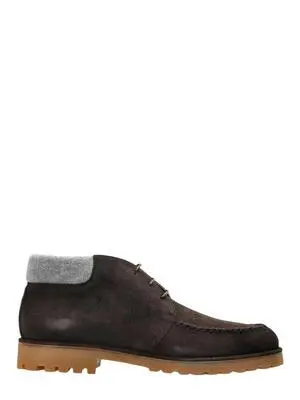Eleventy Suede Lace-up Ankle Boots - Brown