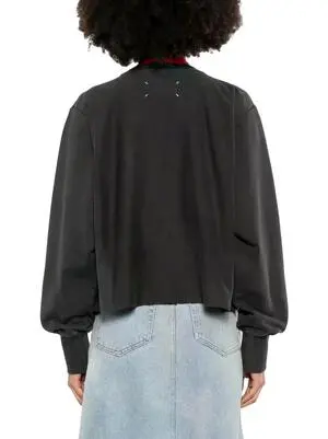 MAISON MARGIELA Logo Print Crew Neck Sweater - Grey