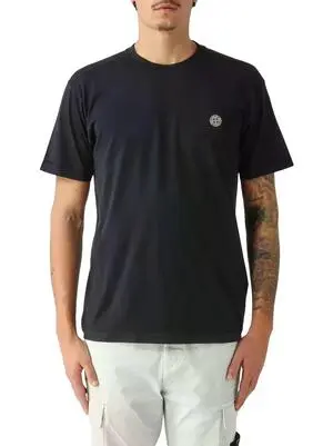 Stone Island 2100027 60/2 Cotton-jersey Slim-fit T-shirt With Compass Patch - Blue