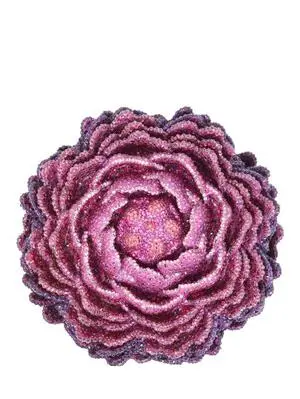 Judith Leiber Belladonna Peony Clutch - Silver Amethyst Multi