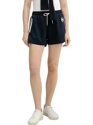 Michael Kors Contrast Trim Graphic Logo Piqué Track Shorts - Blue