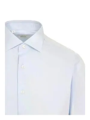 Brioni Long-sleeve Cotton Shirt - Blue