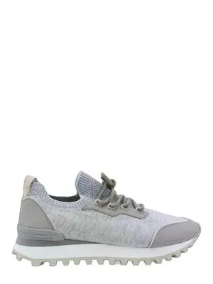Eleventy Panelled Knit Lace-up Sneakers - Grey