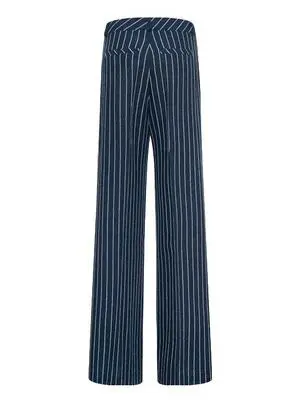 MAISON COMMON Maison Common Wide-Leg Pinstripe Sequin Trousers