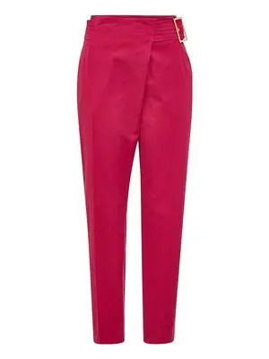 MAISON COMMON Overlay Detail Belted Straight-leg Pants - Pink